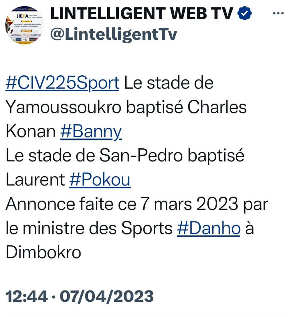 CAN2024 : Le stade de Yamoussoukro baptisé Charles Konan Banny, celui ...