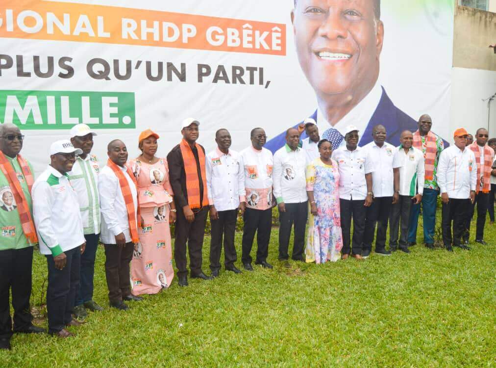 Cérémonie de présentation officielle des candidats Rhdp aux élections locales dans le Gbêkê ...