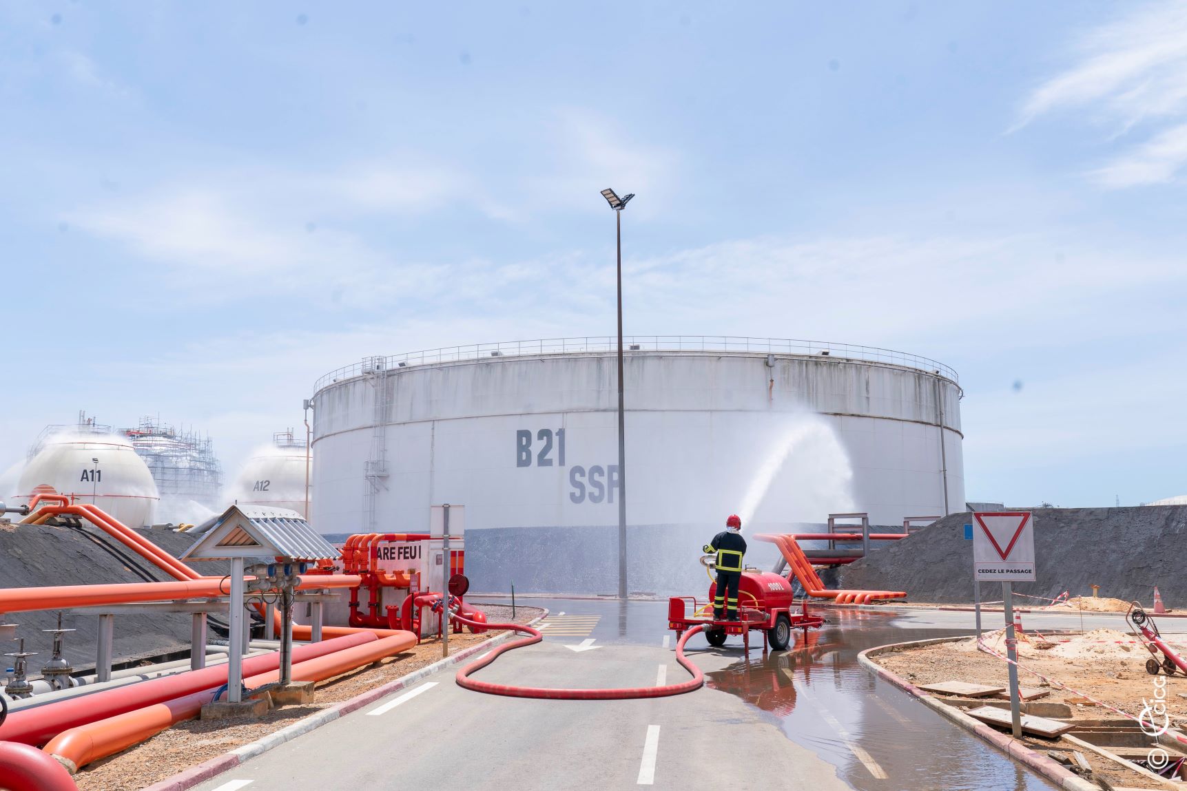 Exercice de simulation d'un incendie à GESTOCI - Connectionivoirienne