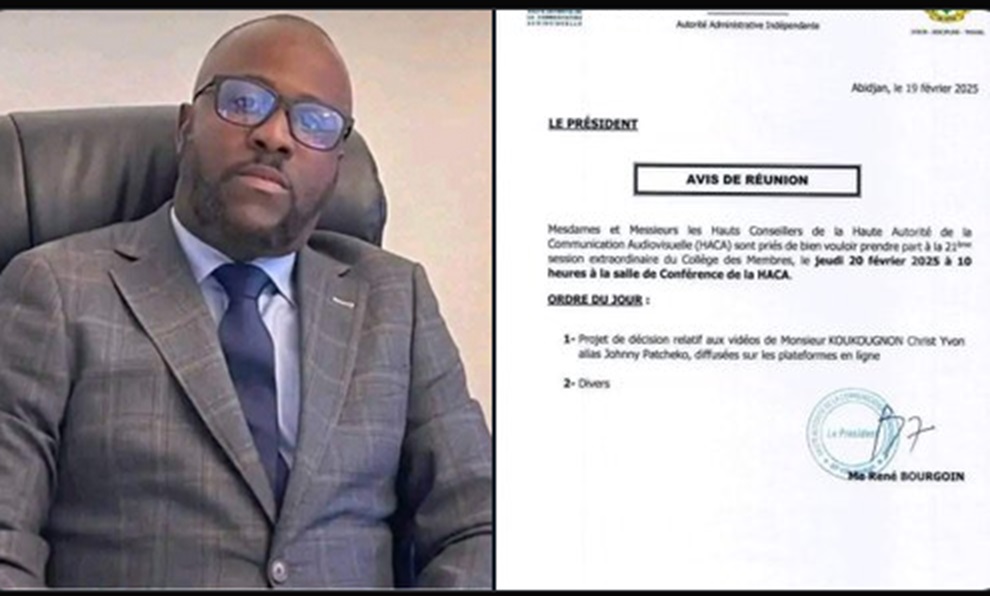 Affaire Johnny Patcheko: La HACA accuse Koukougnon Chris Yvon de ...